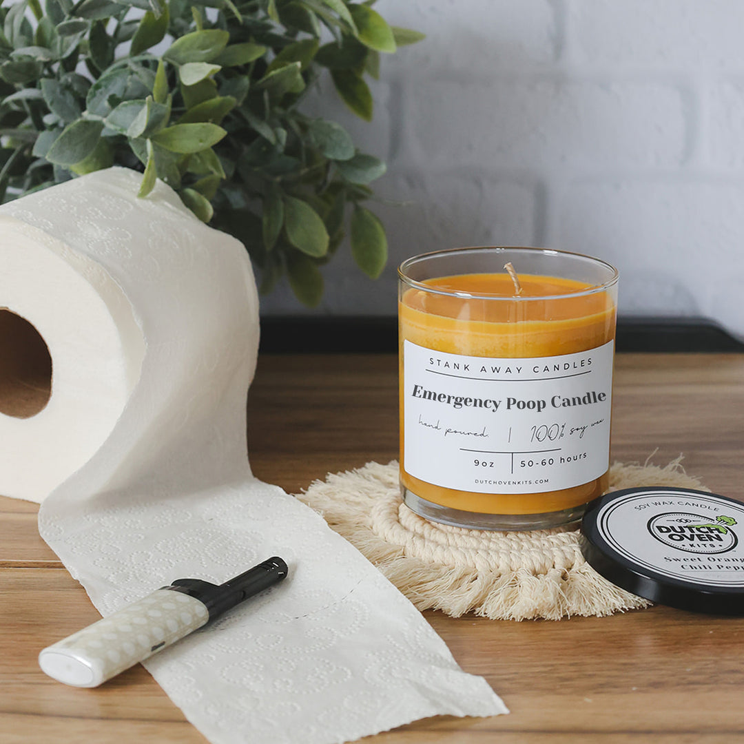 Emergency Poop Candle - Stank Away Hand Poured Soy Wax Candles